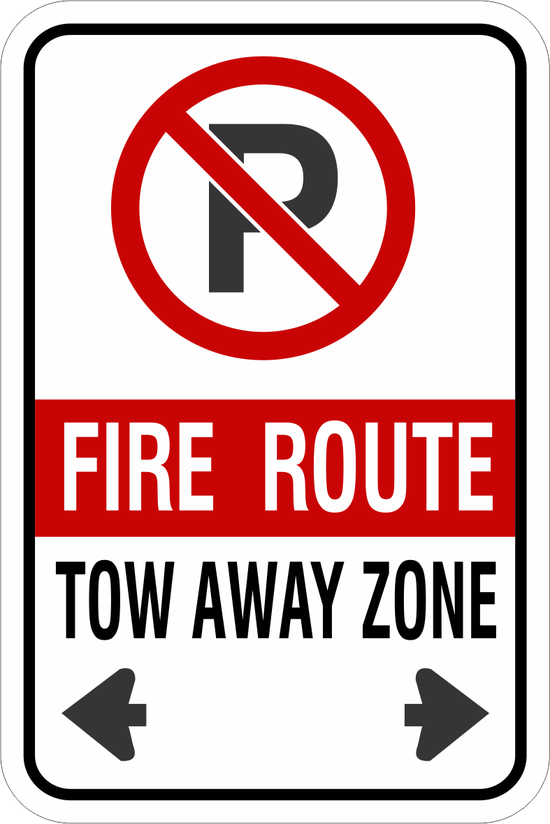 Fire Route Sign 2FRC02 - Tow Away Zone - Toronto - Scarborough